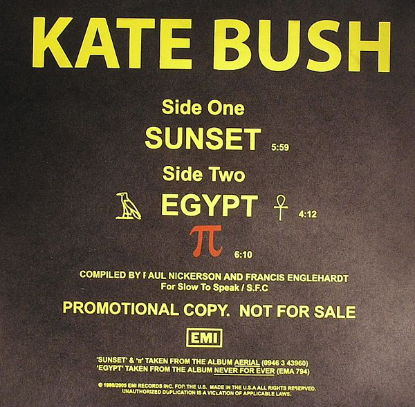 Sunset / Egypt / Pi by Kate Bush (Bootleg, Art Pop): Reviews, Ratings ...