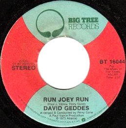 Run Joey Run / Honey Don't Blow It by David Geddes (Single, Pop ...
