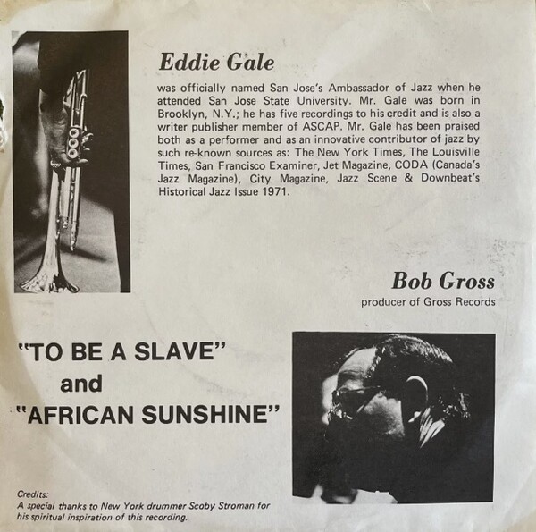 African Sunshine / To Be a Slave by Eddie Gale and the California ...