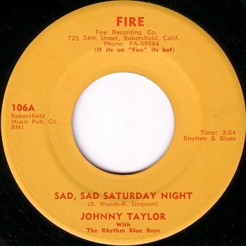 Sad Sad Saturday Night / Mixed Up Rhythm & Blues by Johnny Taylor ...