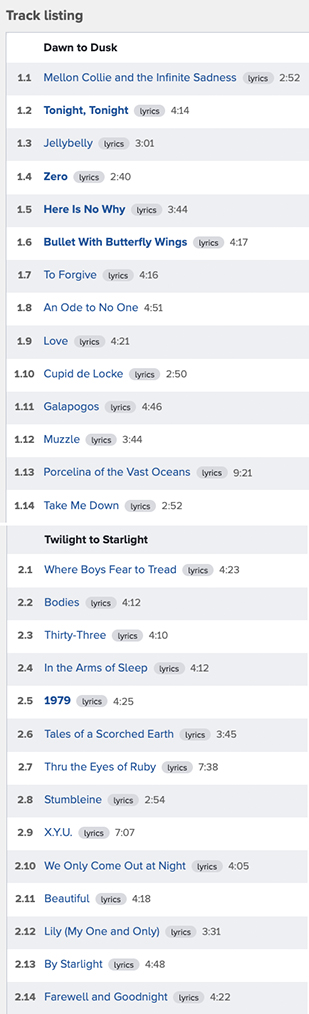 Standards for track listings - Rate Your Music