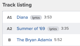 Standards for track listings - Rate Your Music