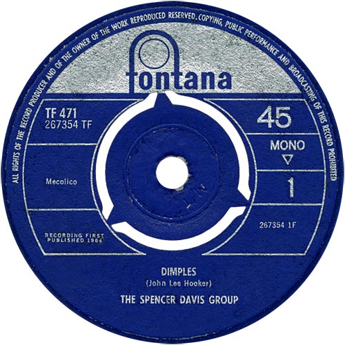 Dimples / Sittin' and Thinkin' by The Spencer Davis Group (Single ...