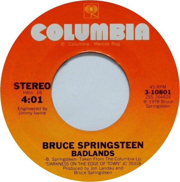 Badlands / Streets of Fire by Bruce Springsteen (Single, Heartland Rock ...