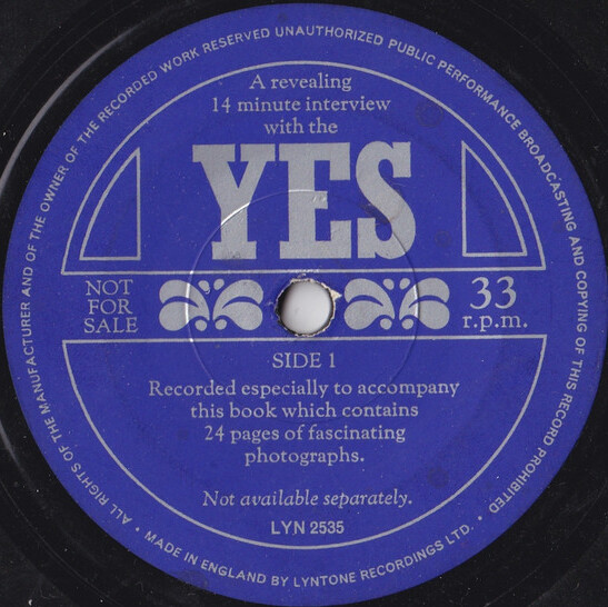 A Revealing 14 Minute Interview With the Yes by Yes (Additional release ...