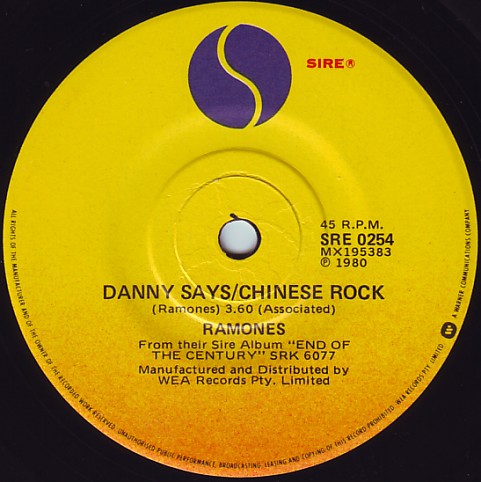 Danny Says / Chinese Rock by Ramones (Single, Punk Rock): Reviews ...