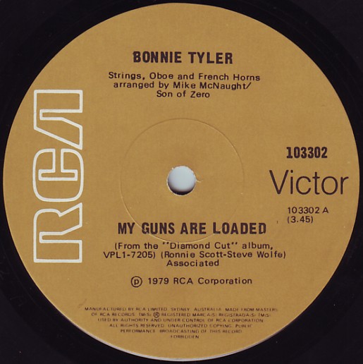 My Guns Are Loaded / The Eyes of a Fool by Bonnie Tyler (Single; RCA ...