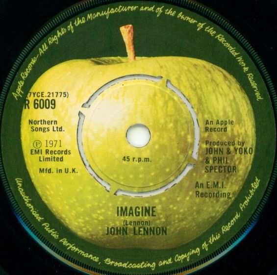 Imagine / Working Class Hero by John Lennon (Single; Apple; R 6009 ...