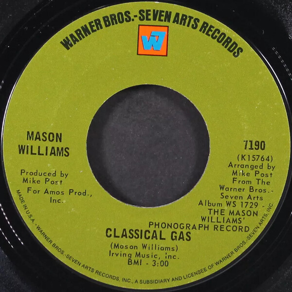 Classical Gas / Long Time Blues by Mason Williams (Single, Folk Baroque ...