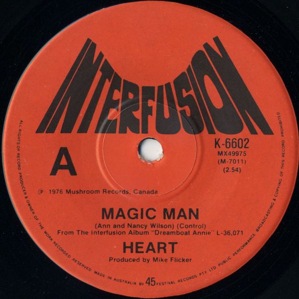 Magic Man / How Deep It Goes by Heart (Single; Interfusion; K-6602 ...
