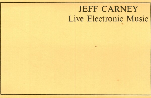 Live Electronic Music by Jeff Carney (Album, Progressive Electronic ...