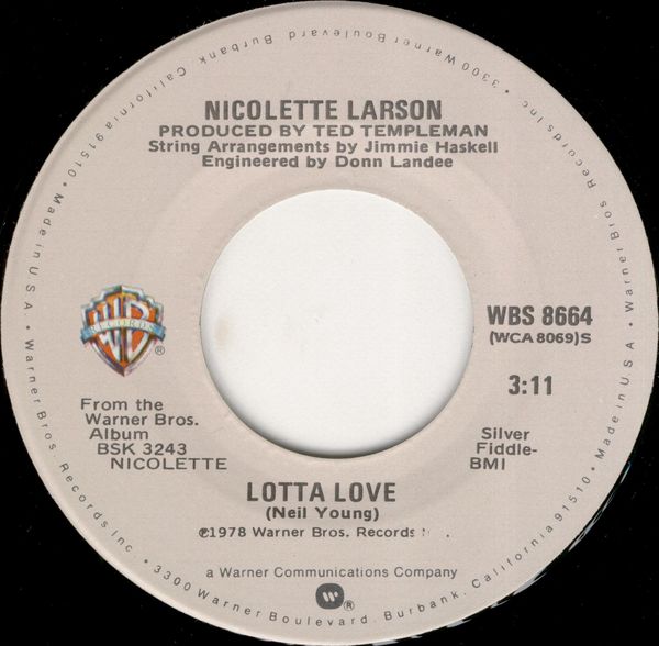 Lotta Love / Angels Rejoiced by Nicolette Larson (Single, Yacht Rock ...