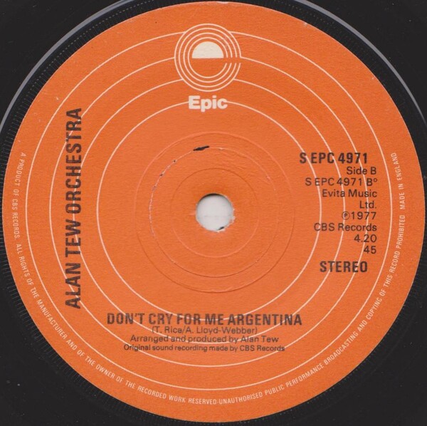 Don't Cry for Me Argentina / Theme From "Wings" by Alan Tew Orchestra ...