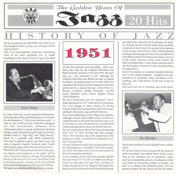 History of Jazz: 1951 by Various Artists (Compilation, Jazz): Reviews ...