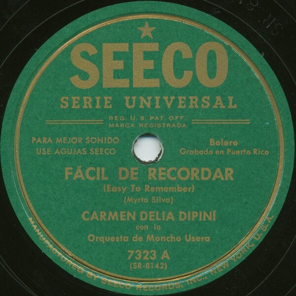 Fácil de recordar / Aquella noche by Carmen Delia Dipini con la Orquesta de Moncho Usera (Single ...