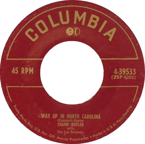 Way Up in North Carolina / Down Yonder by Champ Butler With The Lee ...