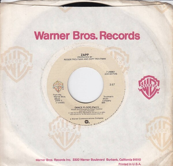 Dance Floor (Parts 1 & 2) by Zapp (Single; Warner Bros.; 7-29961 ...