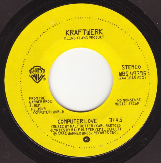 Computer Love / Numbers by Kraftwerk (Single; Warner Bros.; WBS 49795 ...