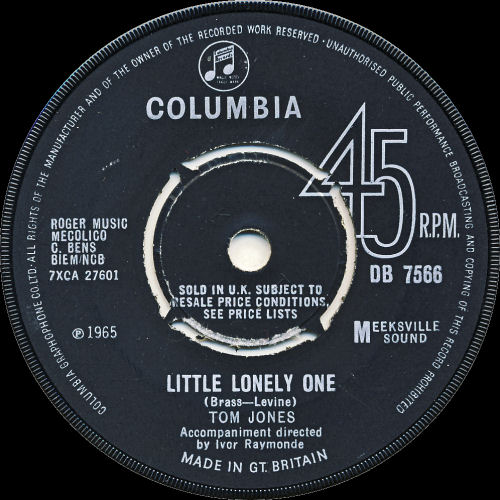 Little Lonely One / That's What We'll Do by Tom Jones (Single, Pop ...