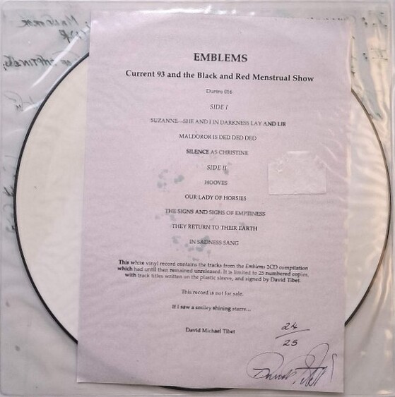 Emblems by Current 93 and the Black and Red Menstrual Show (Album ...