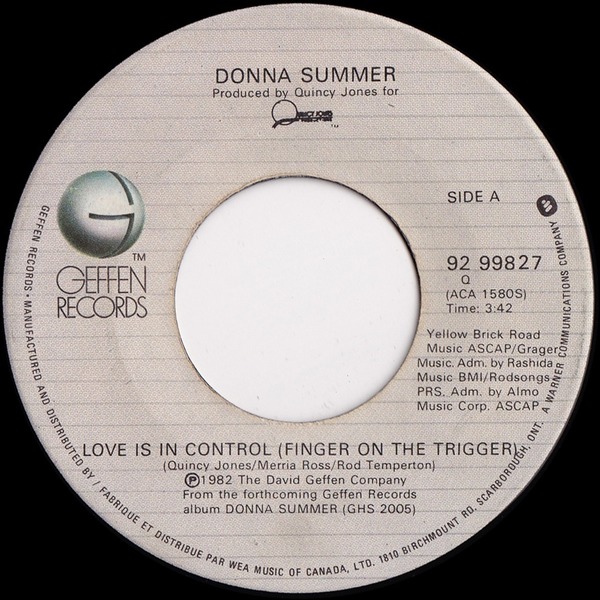 Love Is in Control (Finger on the Trigger) / Sometimes Like Butterflies by Donna Summer (Single ...