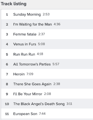 Standards for track listings - Rate Your Music
