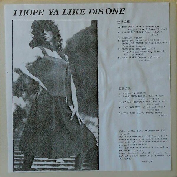 I Hope Ya Like Dis One by The Rolling Stones (Bootleg; n/a): Reviews ...