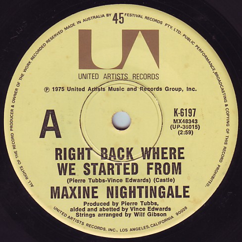 Right Back Where We Started From / Believe in What You Do by Maxine ...