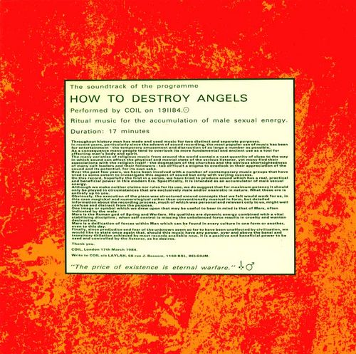 How to Destroy Angels [First Pressing, Unplayable B-Side] by Coil (EP ...