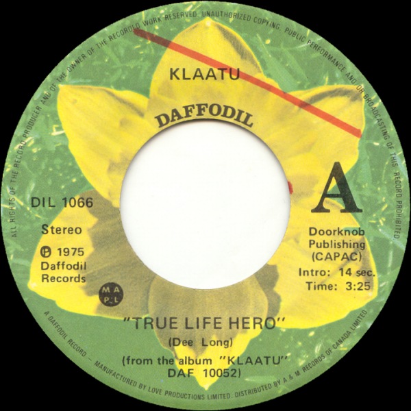 True Life Hero / Hanus of Uranus by Klaatu (Single, Power Pop): Reviews ...