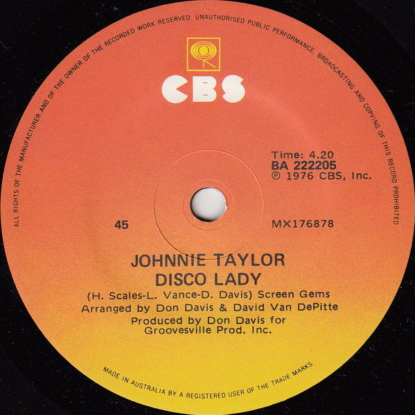 Disco Lady / You're the Best in the World by Johnnie Taylor (Single ...
