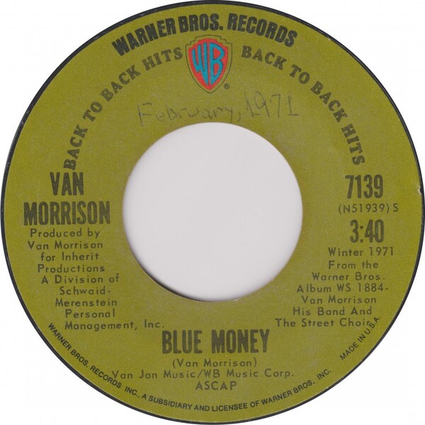 Blue Money / Call Me Up in Dreamland by Van Morrison (Single, Singer ...