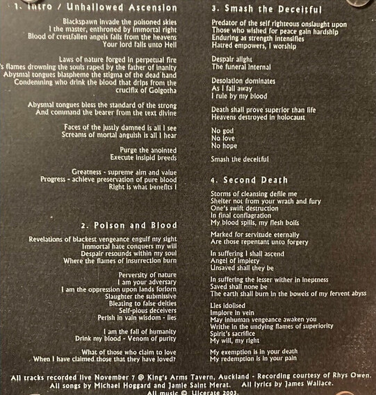 Live Sampler by Ulcerate (Additional release, Technical Death Metal ...