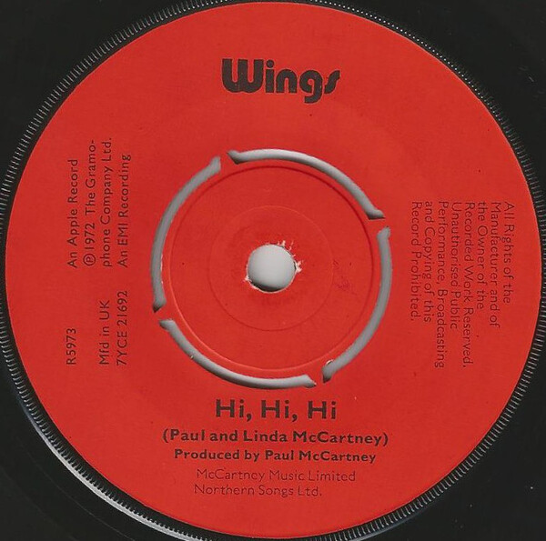 Hi, Hi, Hi / C Moon by Wings (Single, Pop Rock): Reviews, Ratings ...