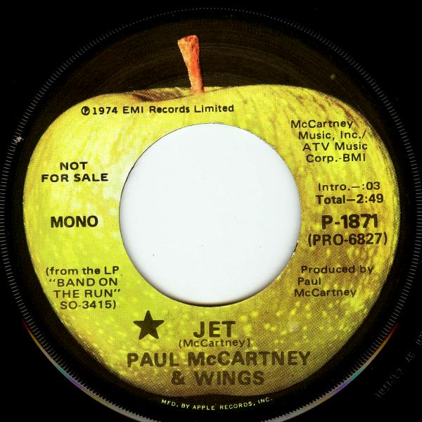 Jet by Paul McCartney & Wings (Single; Apple; P-1871): Reviews, Ratings ...