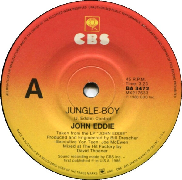 Jungle Boy / Mary's Ghost by John Eddie (Single; CBS; BA 3472): Reviews, Ratings, Credits, Song ...
