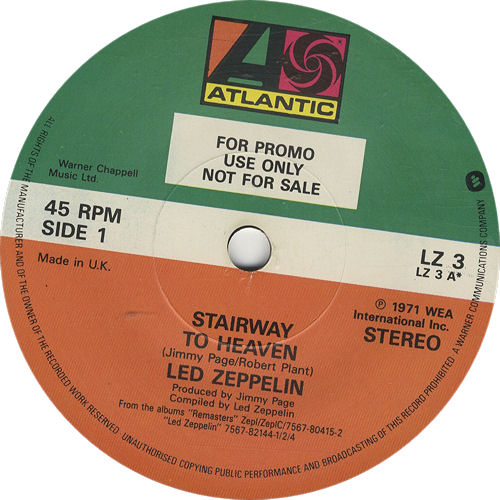 Stairway to Heaven / Whole Lotta Love by Led Zeppelin (Single; Atlantic; LZ 3): Reviews, Ratings ...