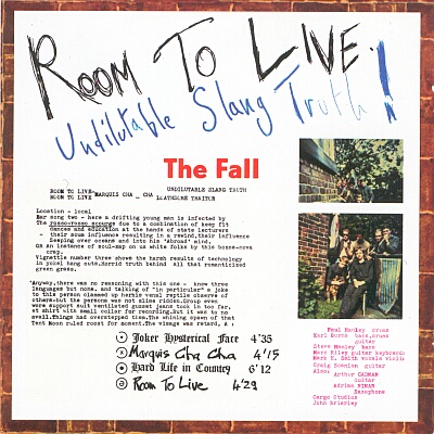 Room to Live (Undilutable Slang Truth!) by The Fall (Album, Post-Punk ...