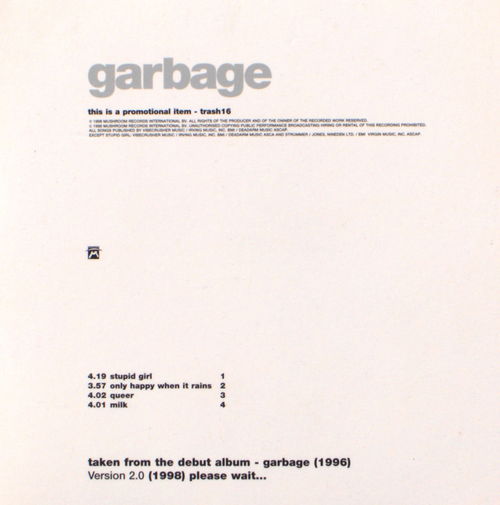 Taken from the Debut Album - No Foil Bag by Garbage (Additional release ...