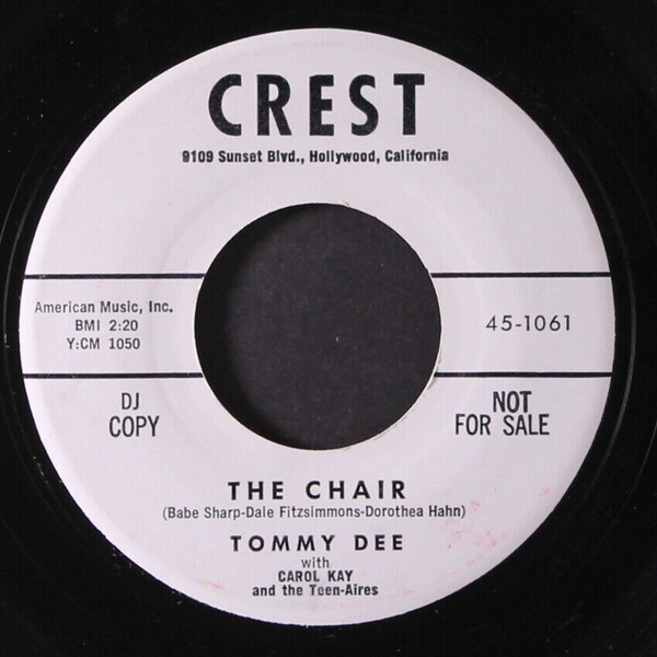 The Chair / Hello, Lonesome by Tommy Dee (Single; Crest; 45-1061 ...