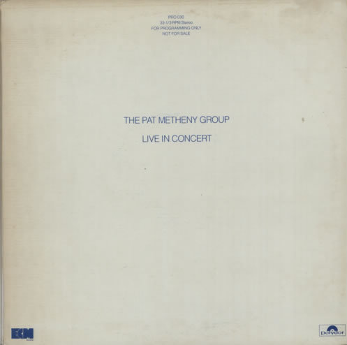 Live in Concert by Pat Metheny (Album): Reviews, Ratings, Credits, Song ...