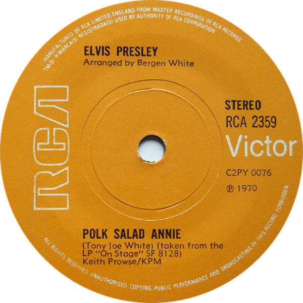 Polk Salad Annie / C.C. Rider by Elvis Presley (Single, Rock): Reviews ...