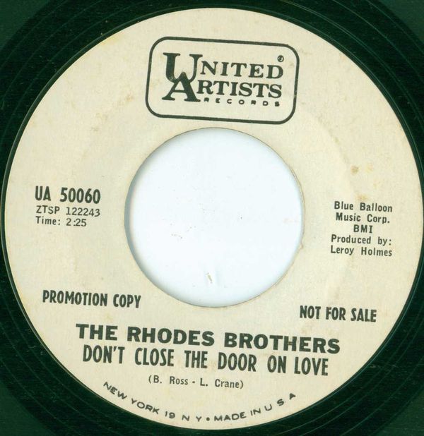 Wings Like a Dove / Don't Close the Door on Love by The Rhodes Brothers ...
