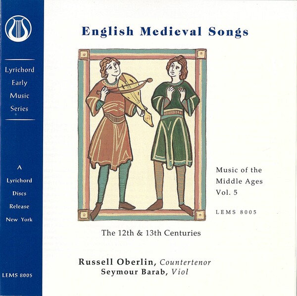 English Medieval Songs by Russell Oberlin & Seymour Barab (Album ...