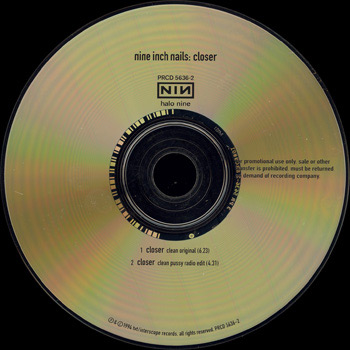 Closer by Nine Inch Nails (Single; Interscope; PRCD 5636-2): Reviews ...
