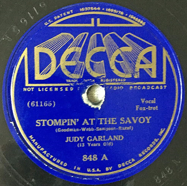 Stompin' at the Savoy / Swing Mr. Charlie by Judy Garland (Single ...