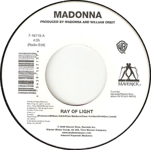 Ray of Light / Beautiful Stranger by Madonna (Single; Maverick; 7-16715 ...