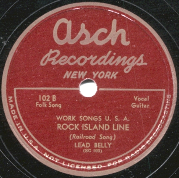 Ol' Riley (Slave Song) / Rock Island Line (Railroad Song) by Lead Belly ...