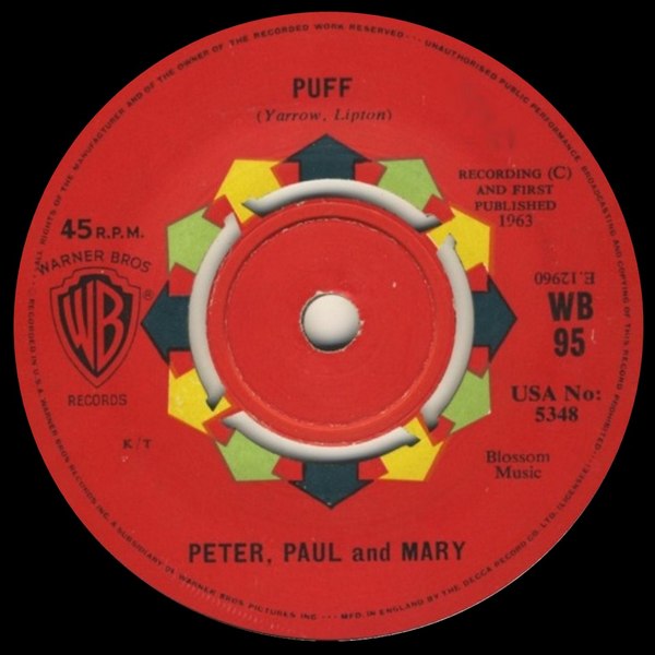 Puff / Pretty Mary by Peter, Paul and Mary (Single; Warner Bros.; WB 95 ...