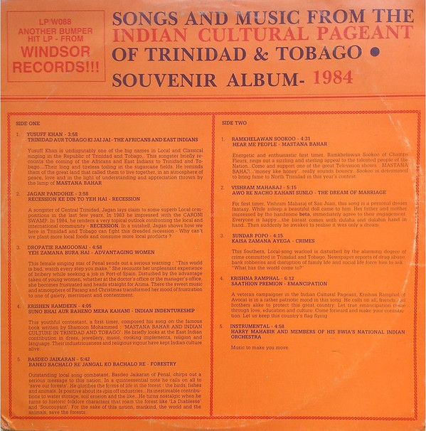 Songs and Music from the Indian Cultural Pageant of Trinidad & Tobago ...